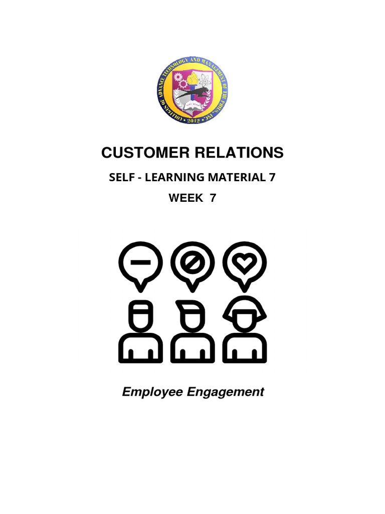 Customer Relations - Self Learning Material 7 | PDF | Job Satisfaction ...