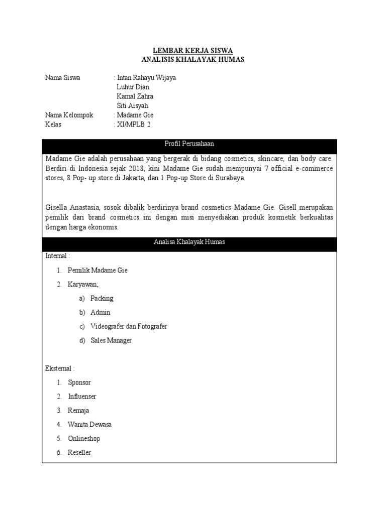 Analisa Khalayak Humas | PDF