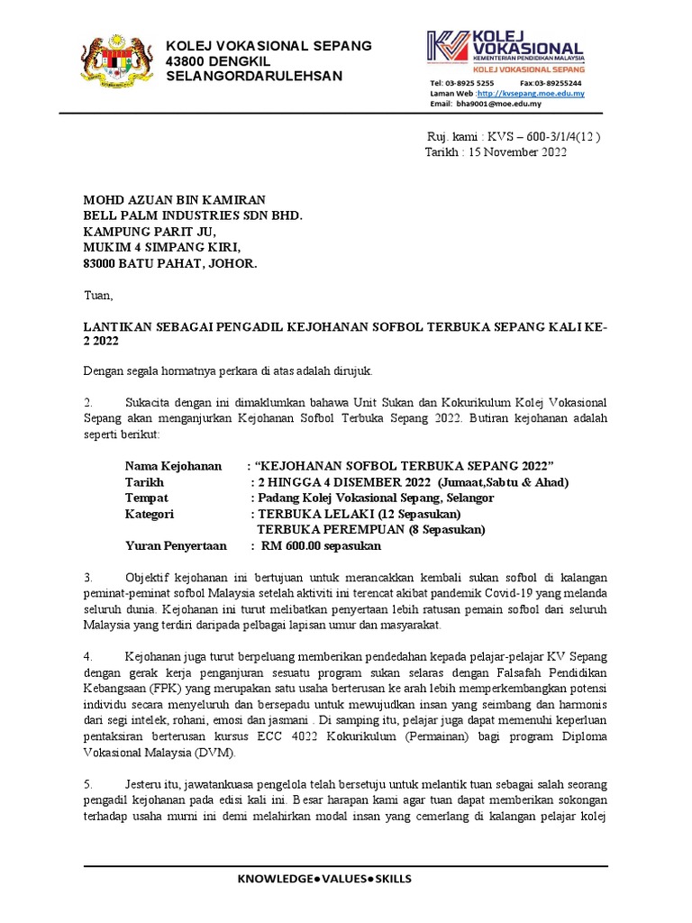 Surat Lantikan Pengadil | PDF