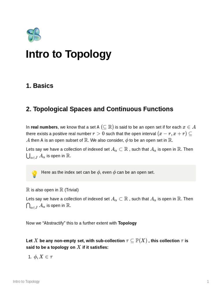 Intro To Topology | PDF | Mathematical Concepts | Abstract Algebra