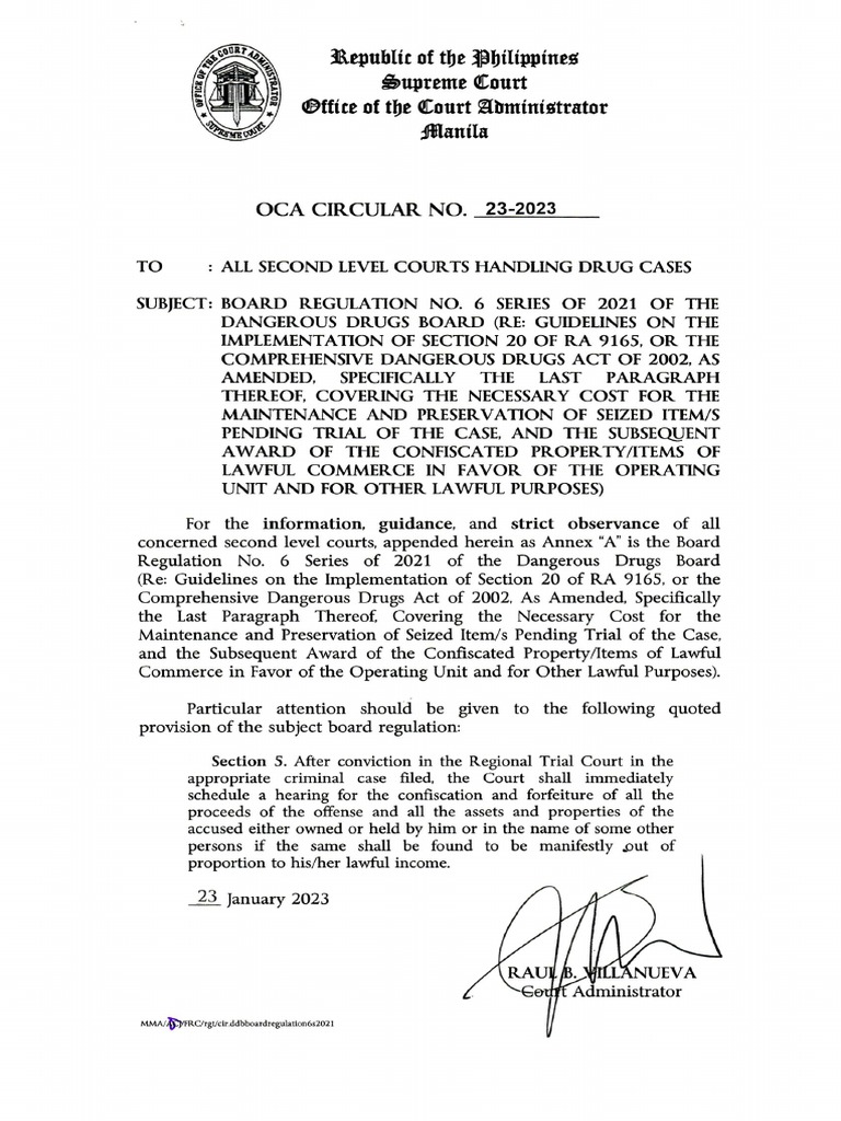 OCA Circular No. 23-2023 | PDF