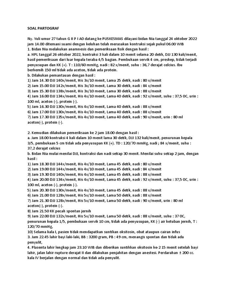 Soal Partograf | PDF