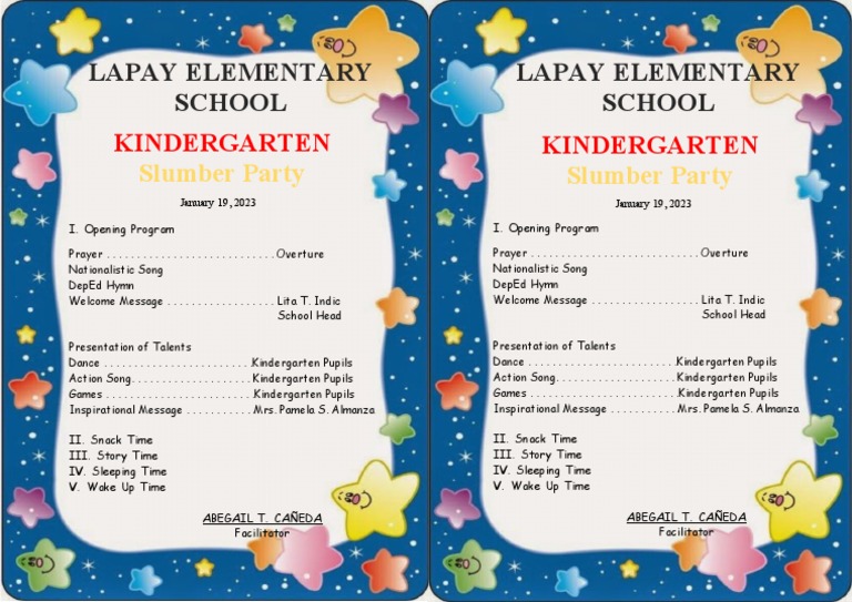 Slumber Party Program | PDF