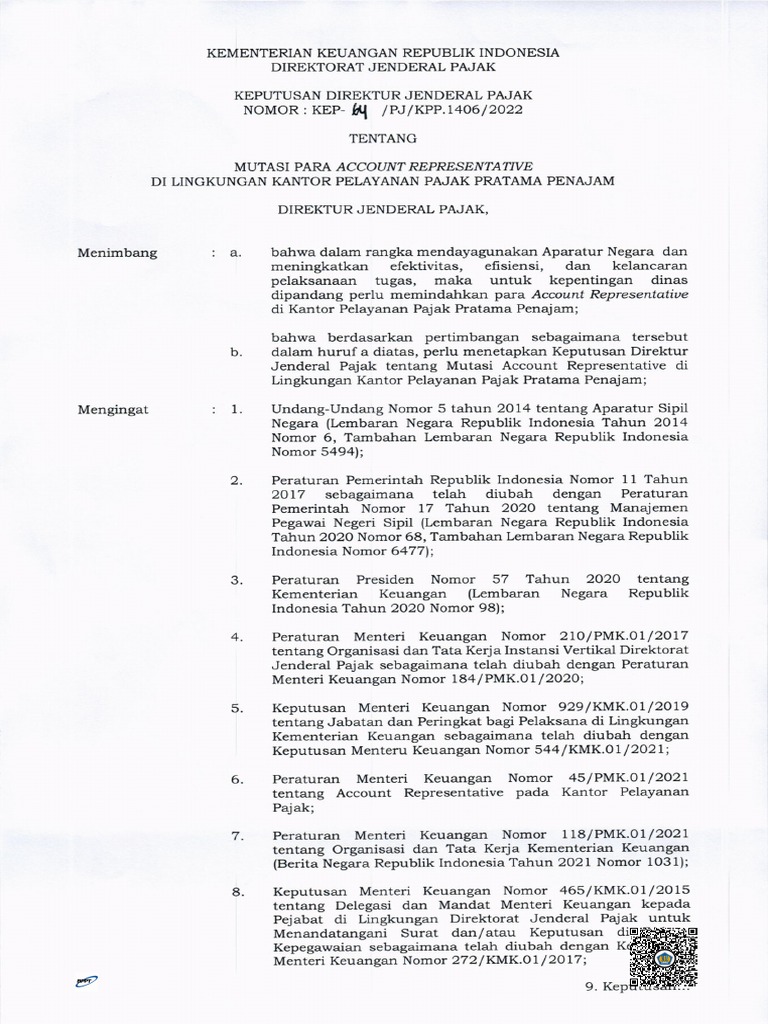 Kep 64 PJ KPP.1406 2022 PDF | PDF