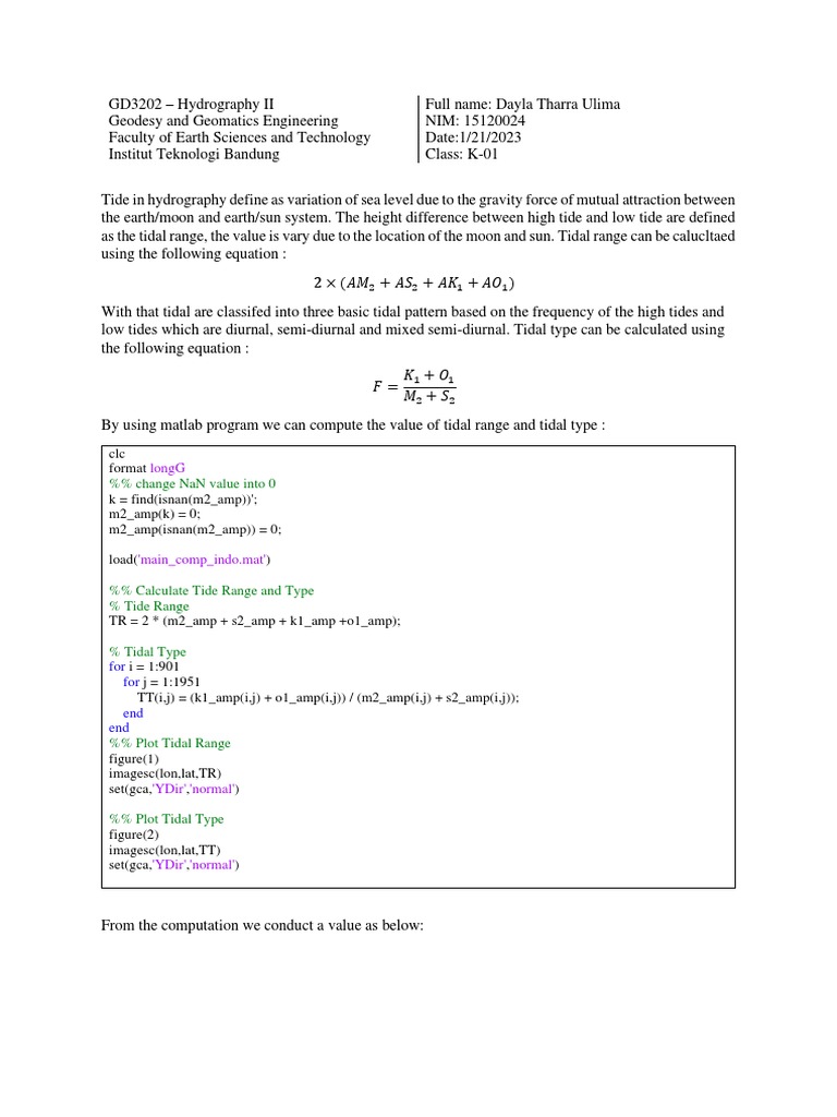 Tidal Range and Type Calculations | PDF