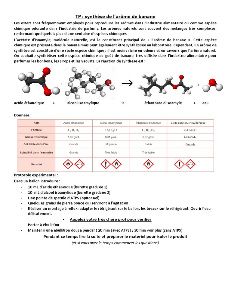 Synthèse de l'arôme de banane | PDF | Synthèse chimique | Acide acétique