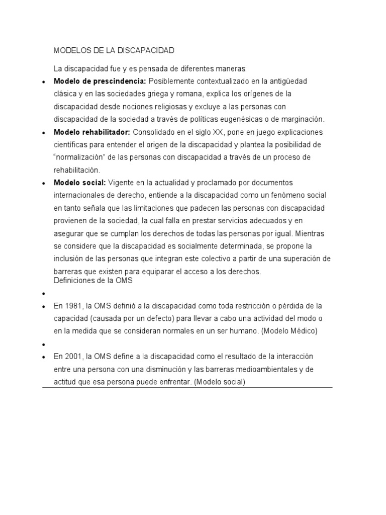 Modelos de La Discapacidad | PDF | Invalidez