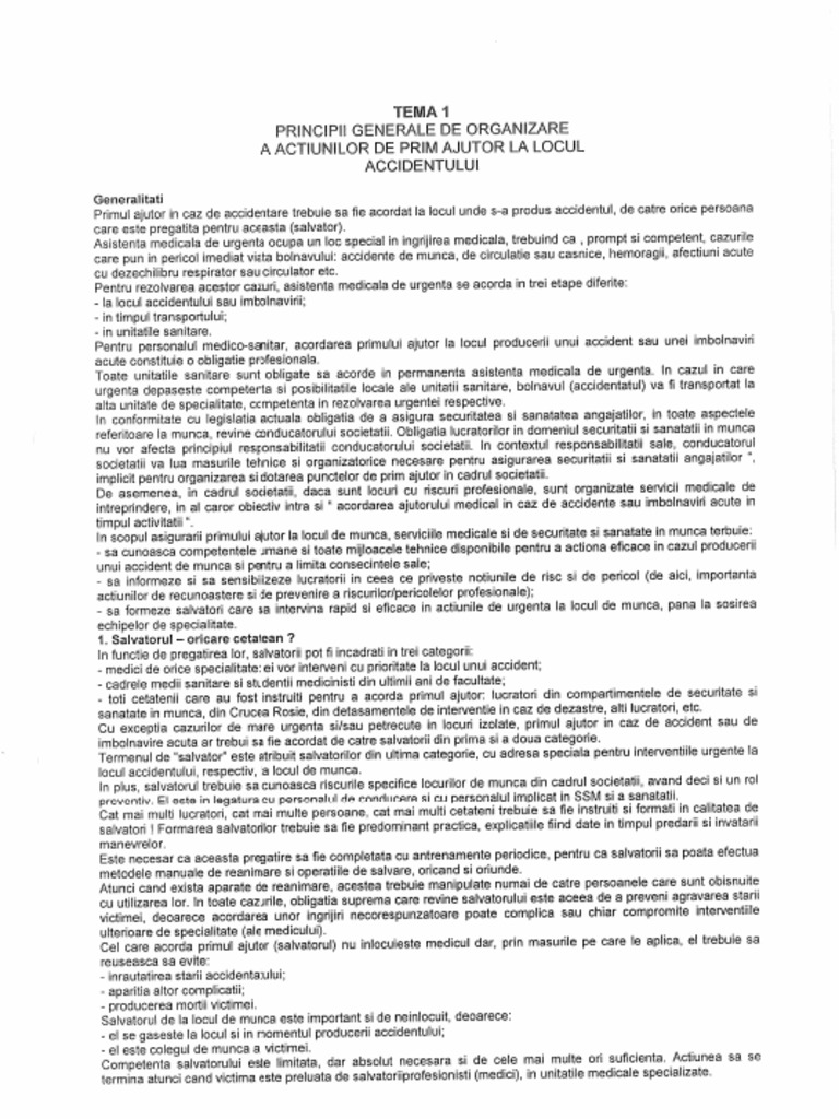 Instructiune Prim Ajutor | PDF