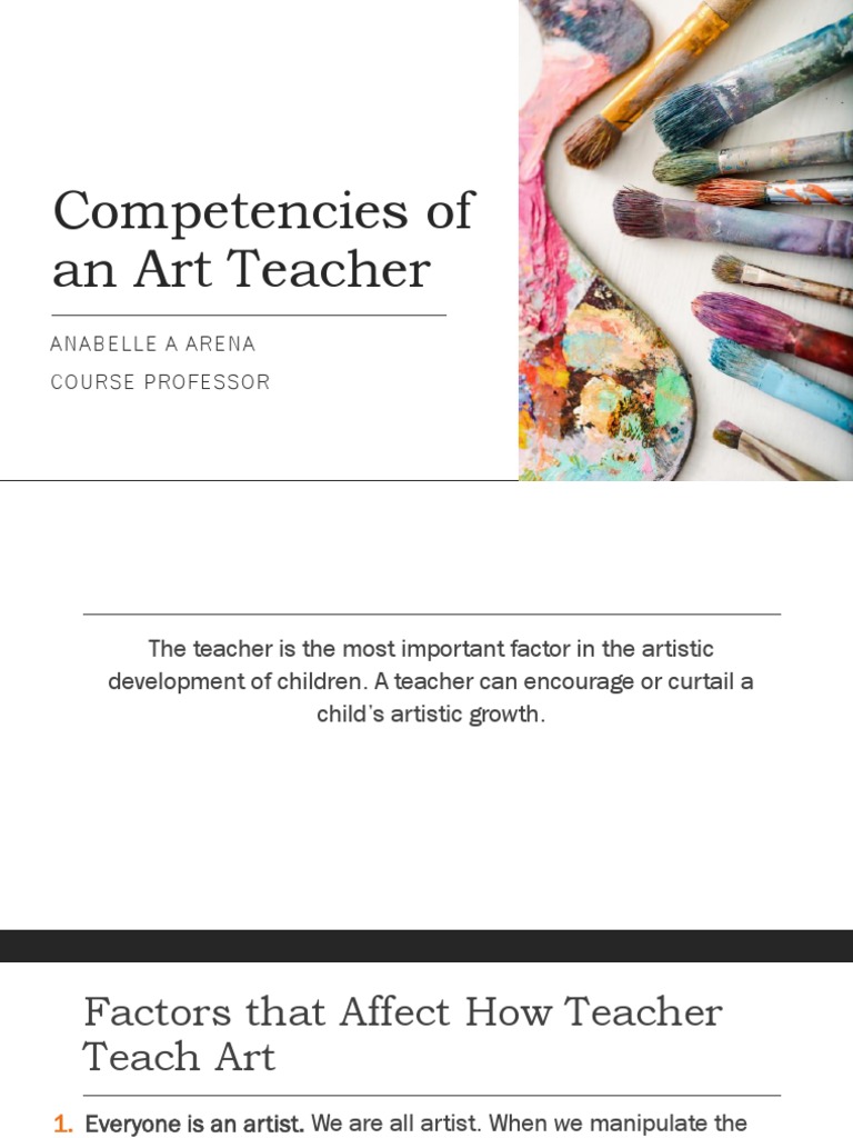 Lesson 5 Competencies of An Art Teacher | PDF | Teachers | Experience