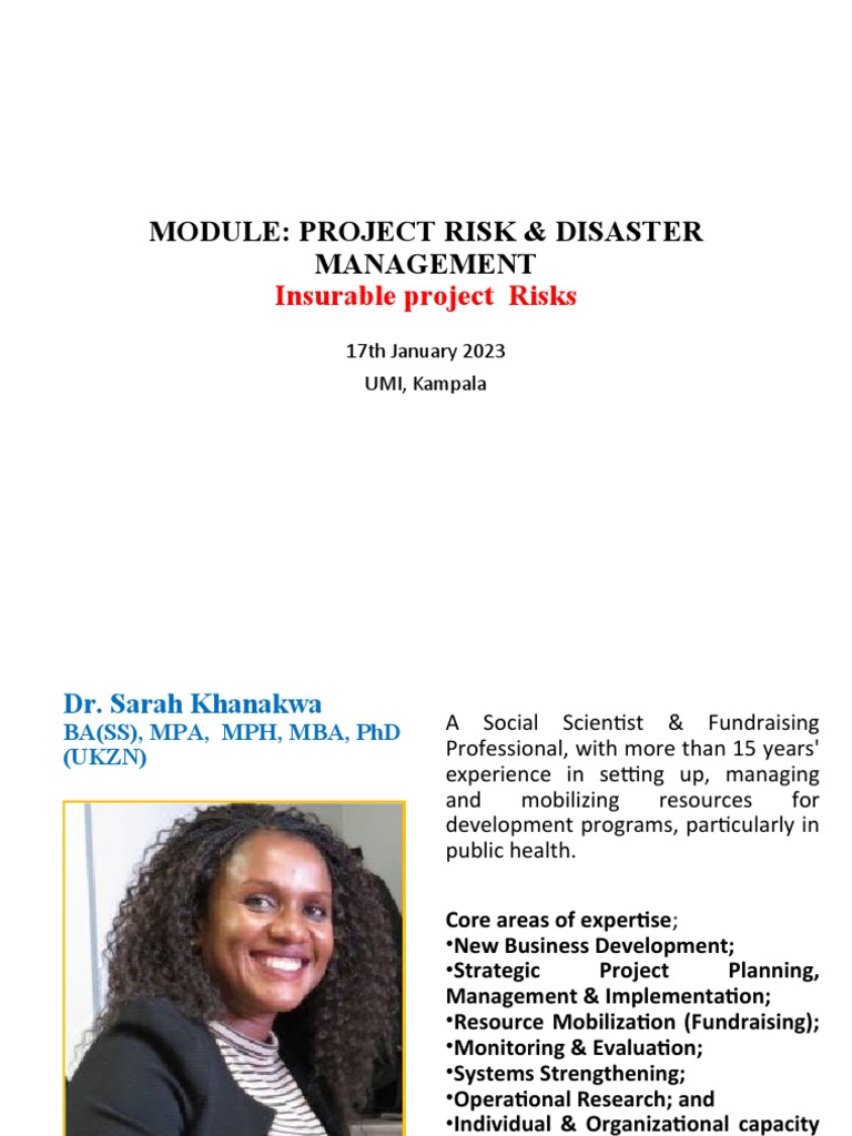 Insurable Project Risks - by Sarah | PDF | Insurance | Risk