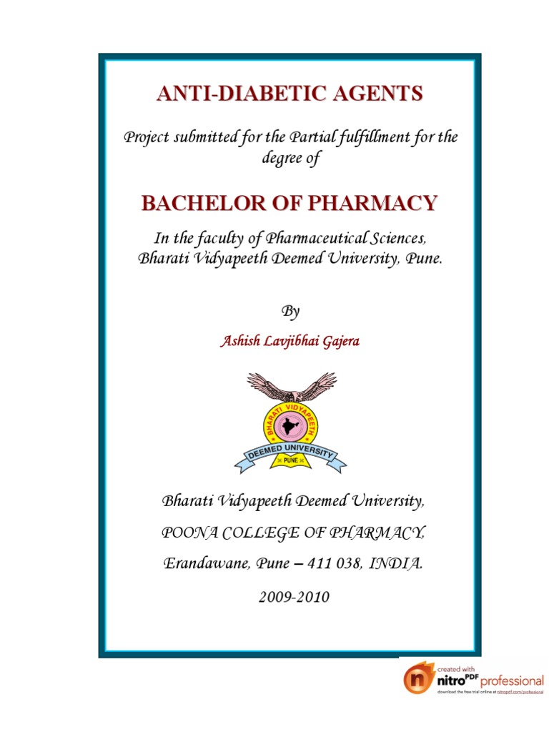Ashish Gajera B. Pharm. Project Roll No 14 | PDF | Diabetes Mellitus ...