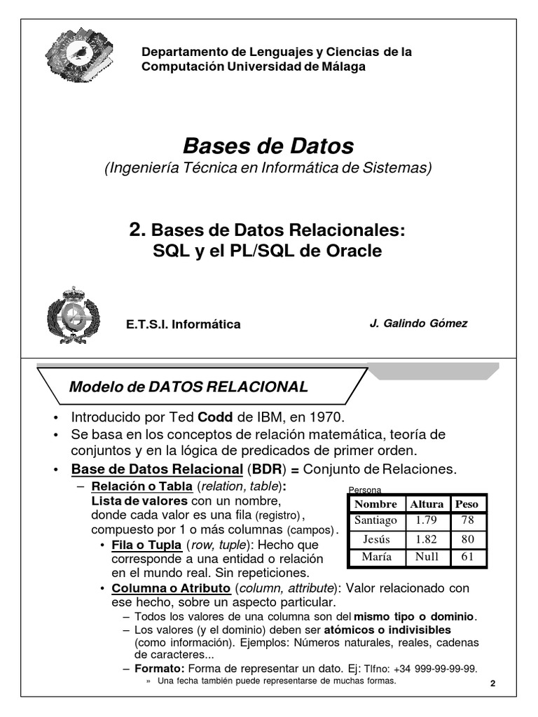 BD Itis2 1 | PDF | SQL | Base de datos relacional