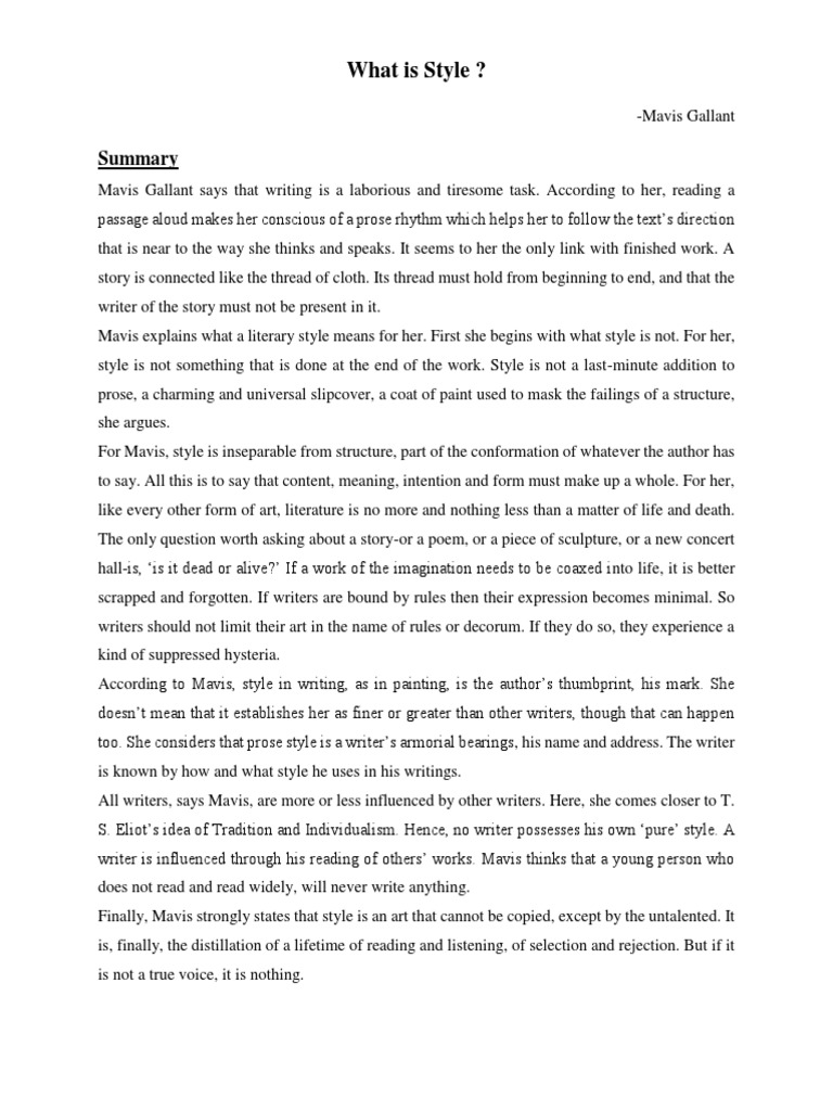 21 - What Is Style | PDF | The Arts