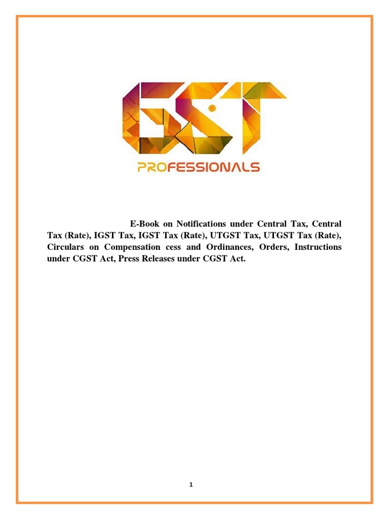 E Book On Notifications, Circulars, Order Under GST, Prepared and | PDF ...