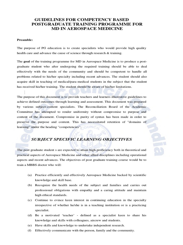 MD Aerospace Medicine | PDF | Postgraduate Education | Doctor Of Medicine