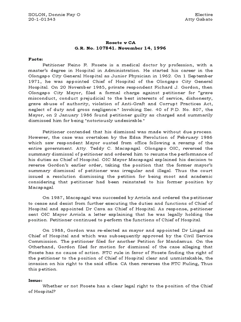 Rosete Vs CA - SOLON | PDF | Justice | Crime & Violence