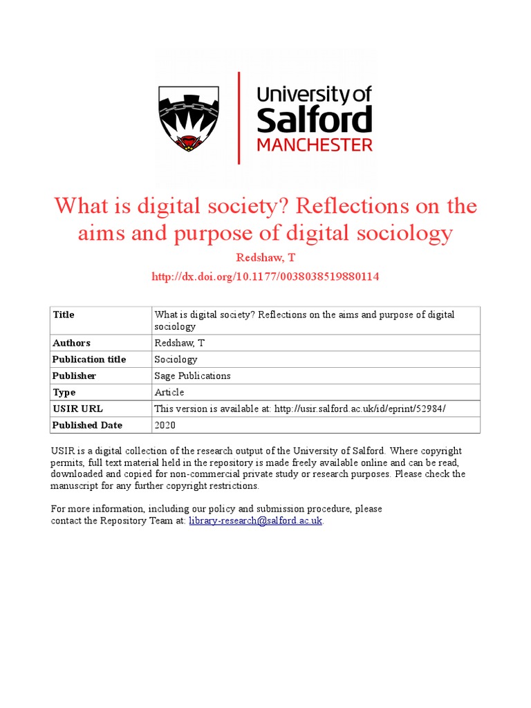 What Is Digital Society TR Review | PDF | Sociology | Social Sciences