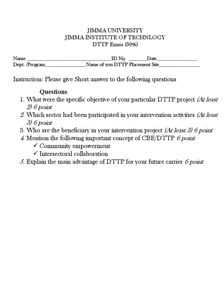 DTTP Exam-2015 | PDF | Empowerment | Community