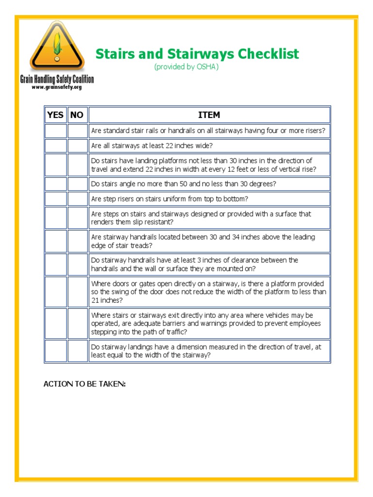 OSHA Stair Safety Checklist | PDF