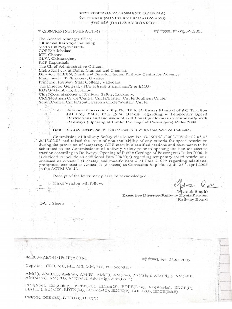Temporary Speed Restrictions and Additional Procedures for Opening ...