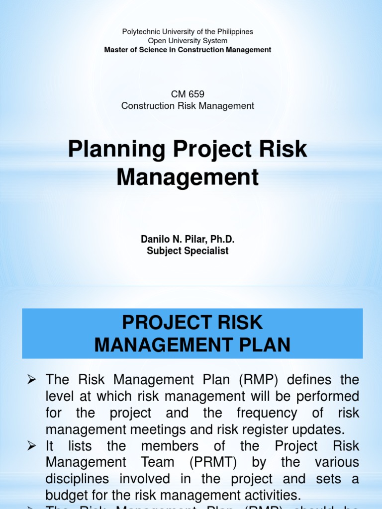 Project Risk Management Plan Guide | PDF | Risk | Risk Management