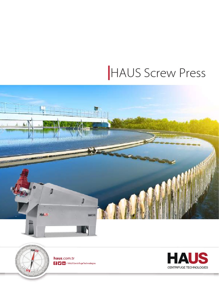 HAUS SDE Series Screw Press Overview | PDF | Filtration | Equipment