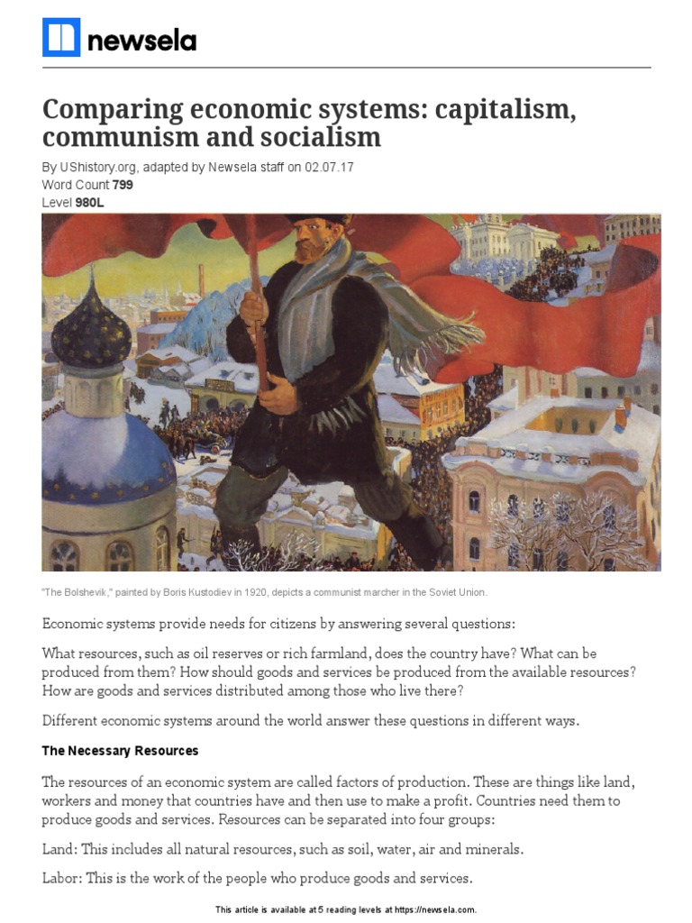 Comparing Economic Systems - Quiz Answer Key | PDF | Capitalism | Socialism Comparing Economic Systems - Quiz Answer Key | PDF | Capitalism | Socialism