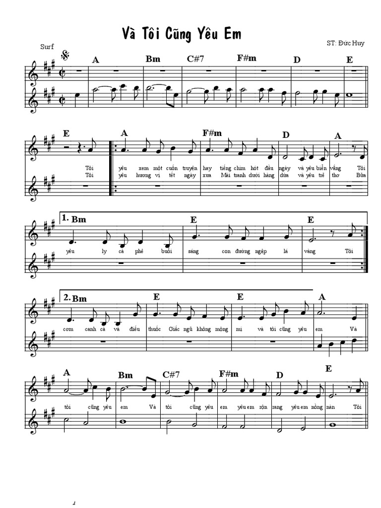 Va Toi Cung Yeu em - Violin | PDF