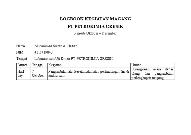 Logbook Kegiatan 5 | PDF