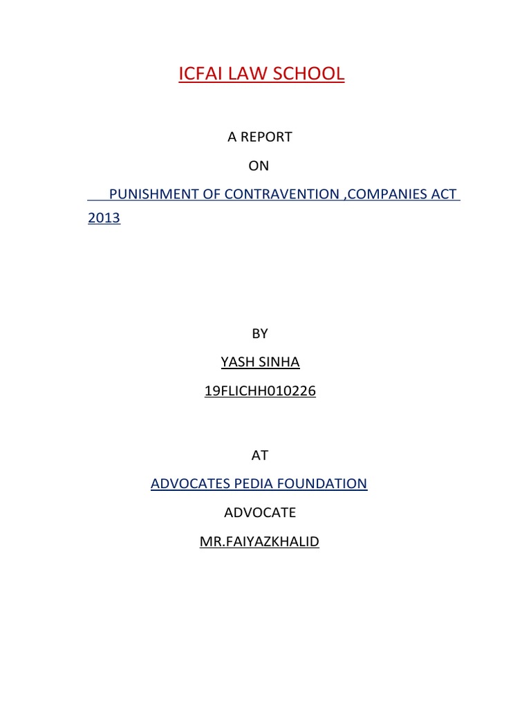 A Comprehensive Analysis of Punishments for Contraventions of the ...