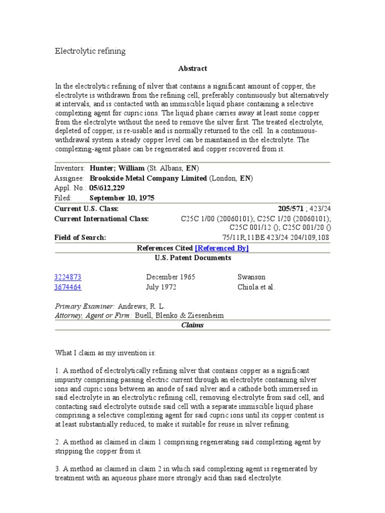 Electrolytic Refining | PDF | Silver | Electrolyte