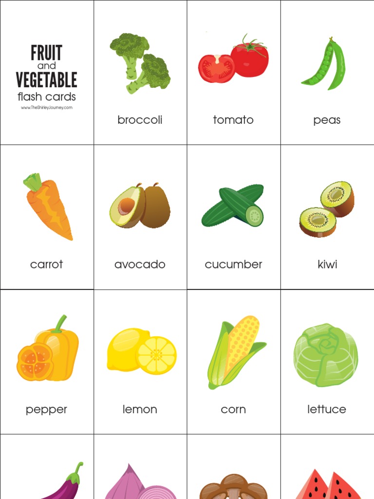 Fruit and Vegetable Flash Cards | PDF