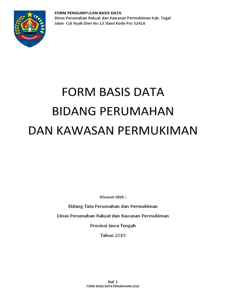 Formulir Data Perumahan Tegal | PDF