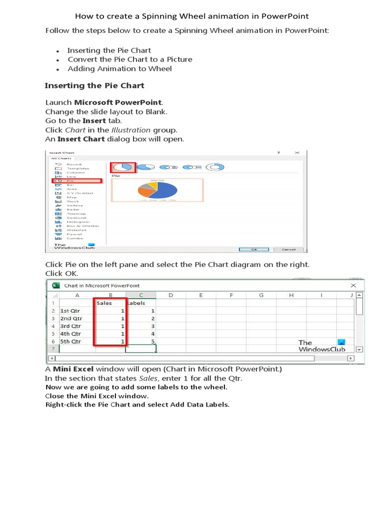 How to create a Spinning Wheel animation in PowerPoint | PDF
