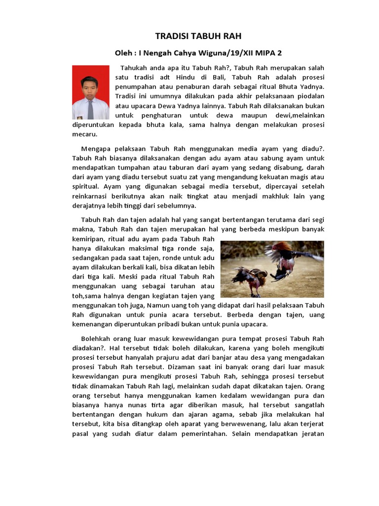Melestarikan Tradisi Tabuh Rah Bali | PDF