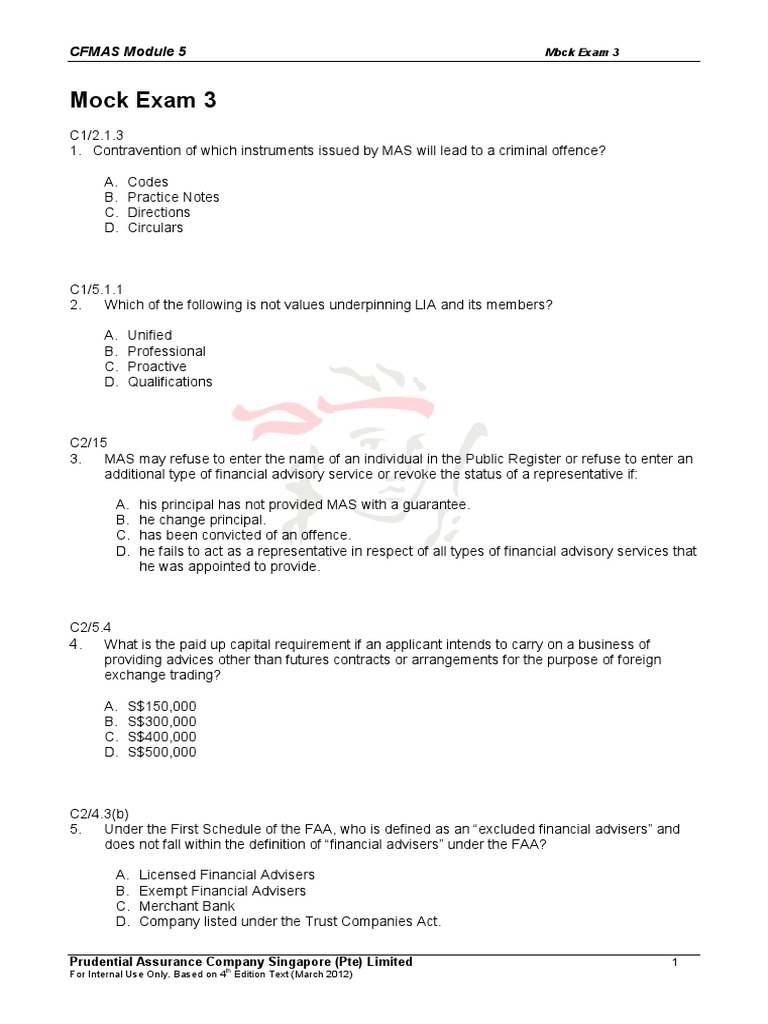 Prudential M5 Mock Paper | Download Free PDF | Life Insurance | Insurance
