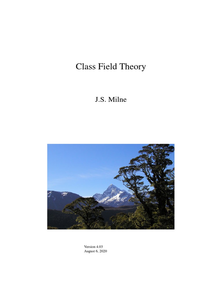 Class Field Theory: J.S. Milne | PDF | Field (Mathematics) | Group (Mathematics)