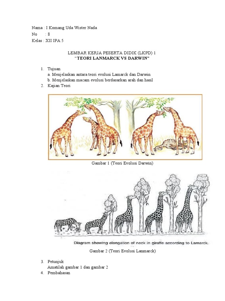 Teori Evolusi Lamarck vs Darwin | PDF