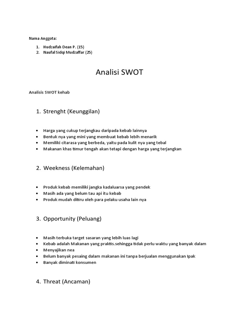 Analisis SWOT | PDF
