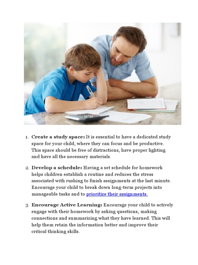 Our Top 5 Homework Tips For Parents | PDF