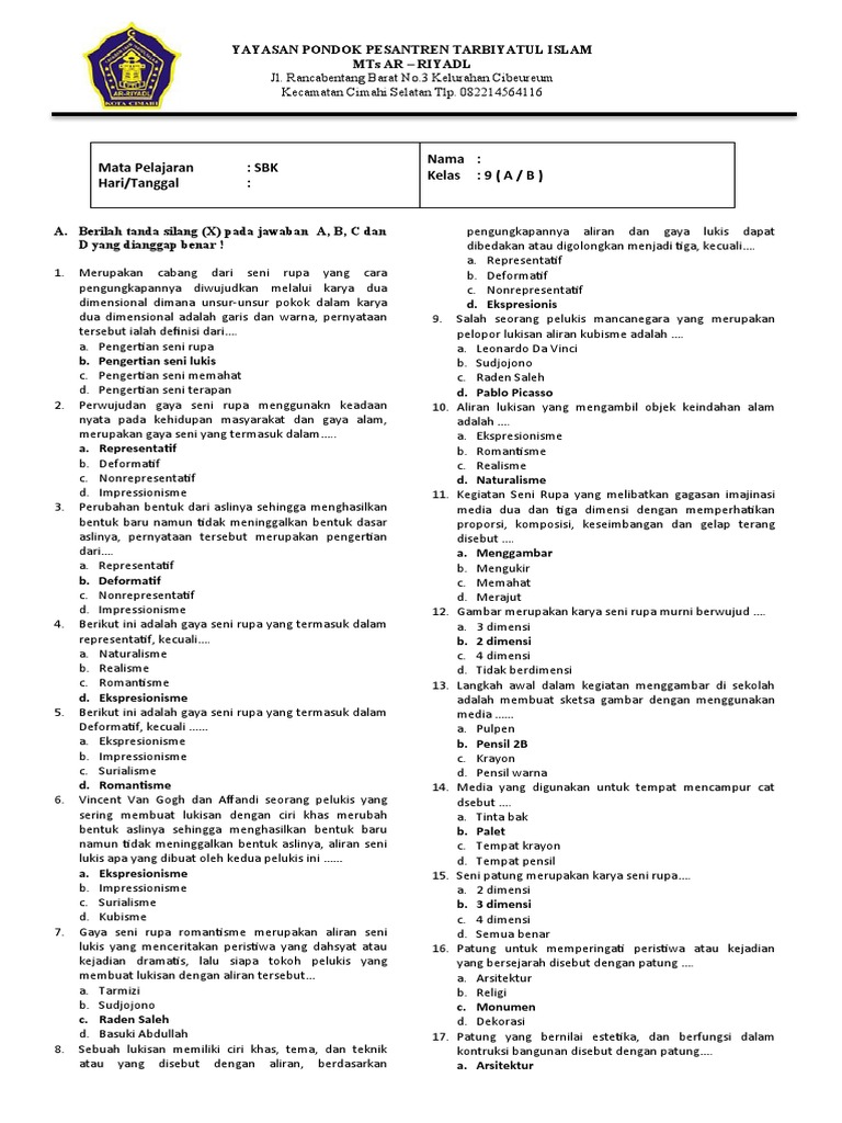 PTS SBK Kelas9 | PDF