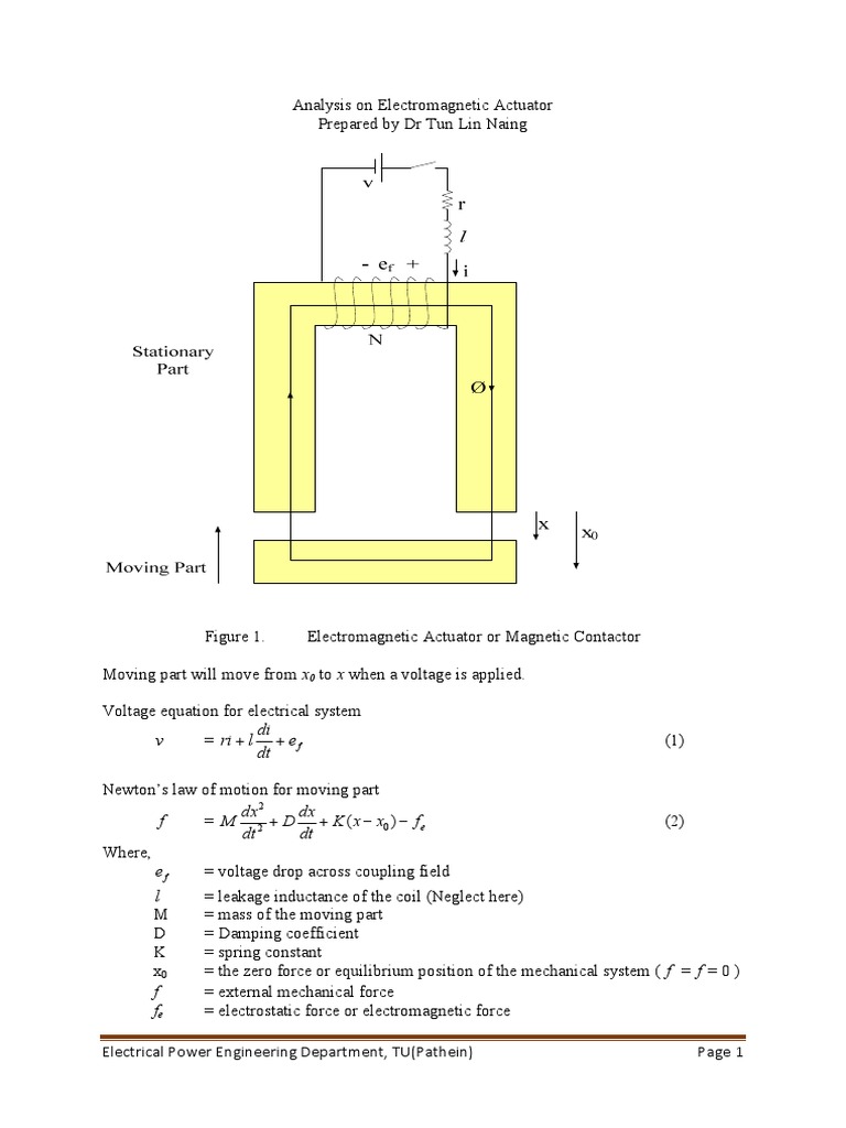 Analysis On Magnetic Actuator (Basic of Energy Convertion) | PDF | Inductance | Metrology