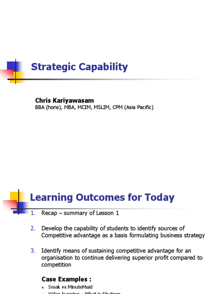 03 Strategic Capability and Competitive Advantage | PDF | Competitive ...