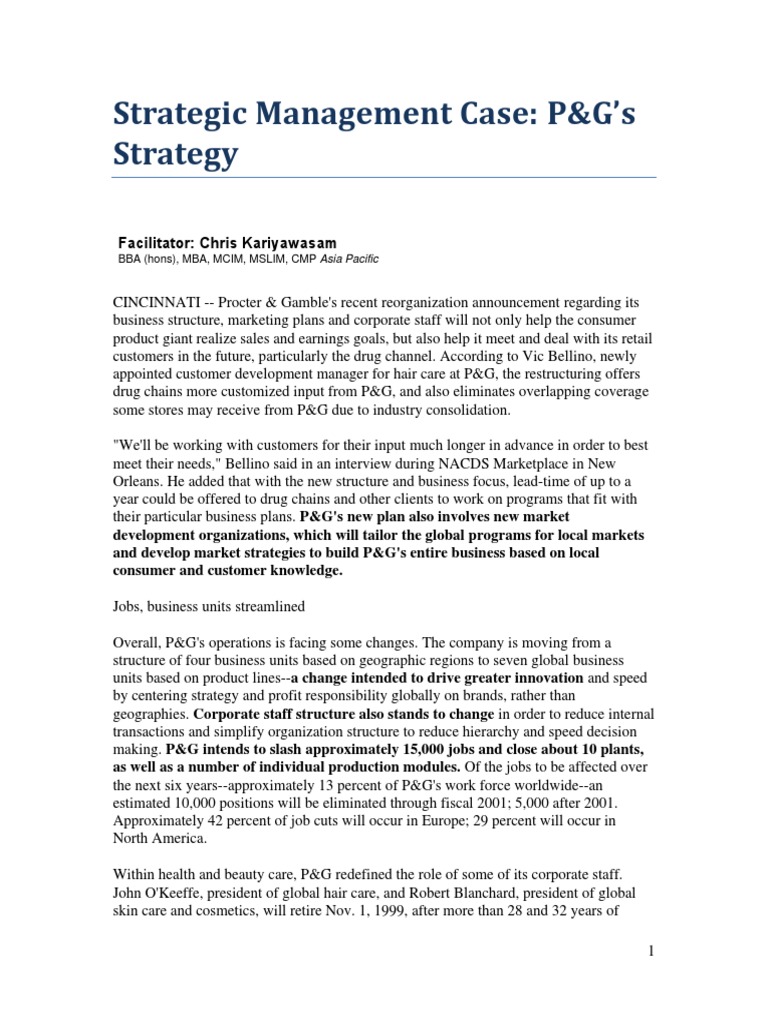 Case Pgs Strategy 2 635675c35c2ca | PDF | Procter & Gamble | Business