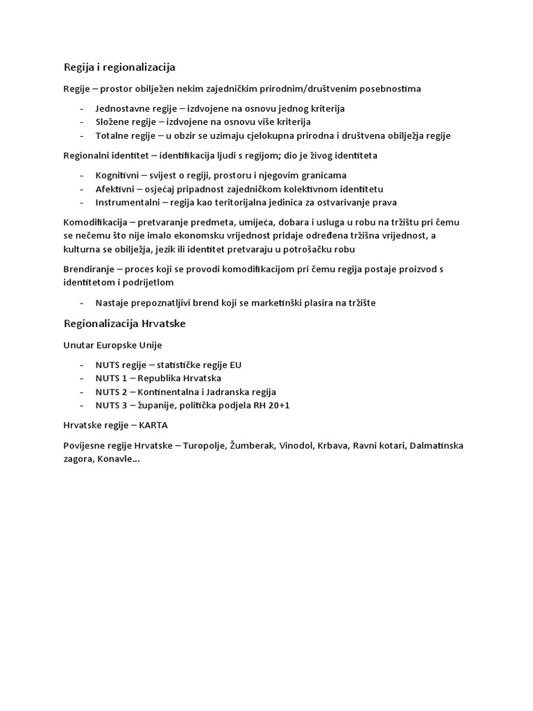 Regije Ispit | PDF