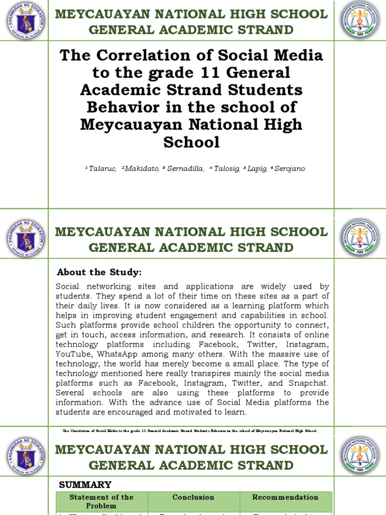 The Correlation of Social Media To The Grade 11 General Academic Strand ...