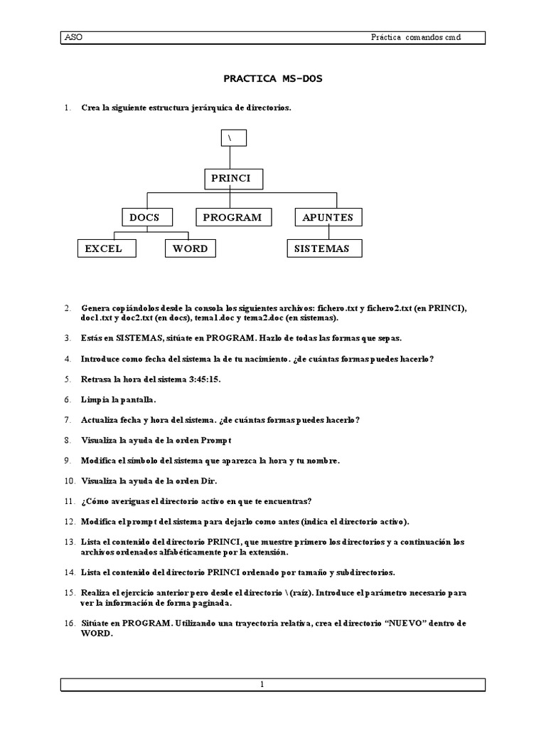 Practica CMD | Descargar gratis PDF | Archivo de computadora | Directorio (Computación)