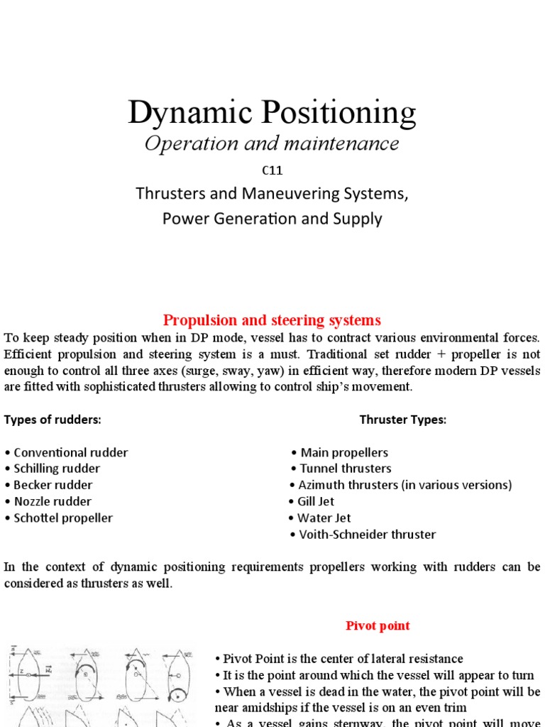 Dynamic Positioning c11 | PDF | Rudder | Propeller