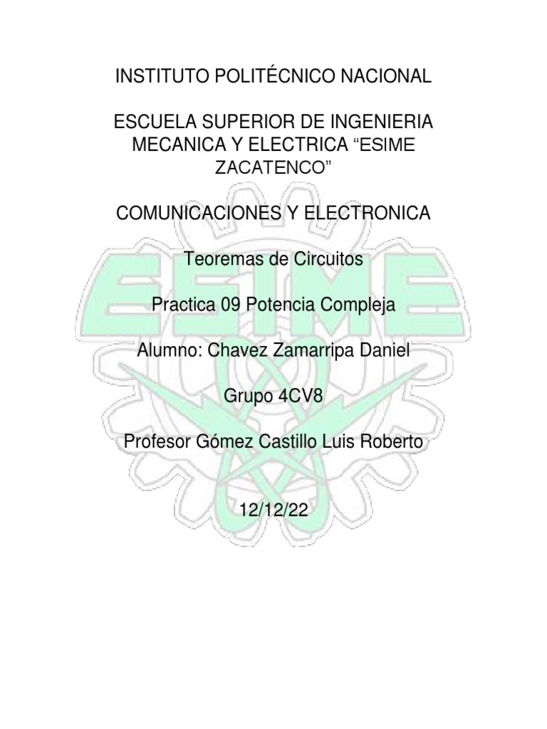 4CV8 Chavez Zamarripa Daniel P09 | PDF | Red eléctrica | Cantidad
