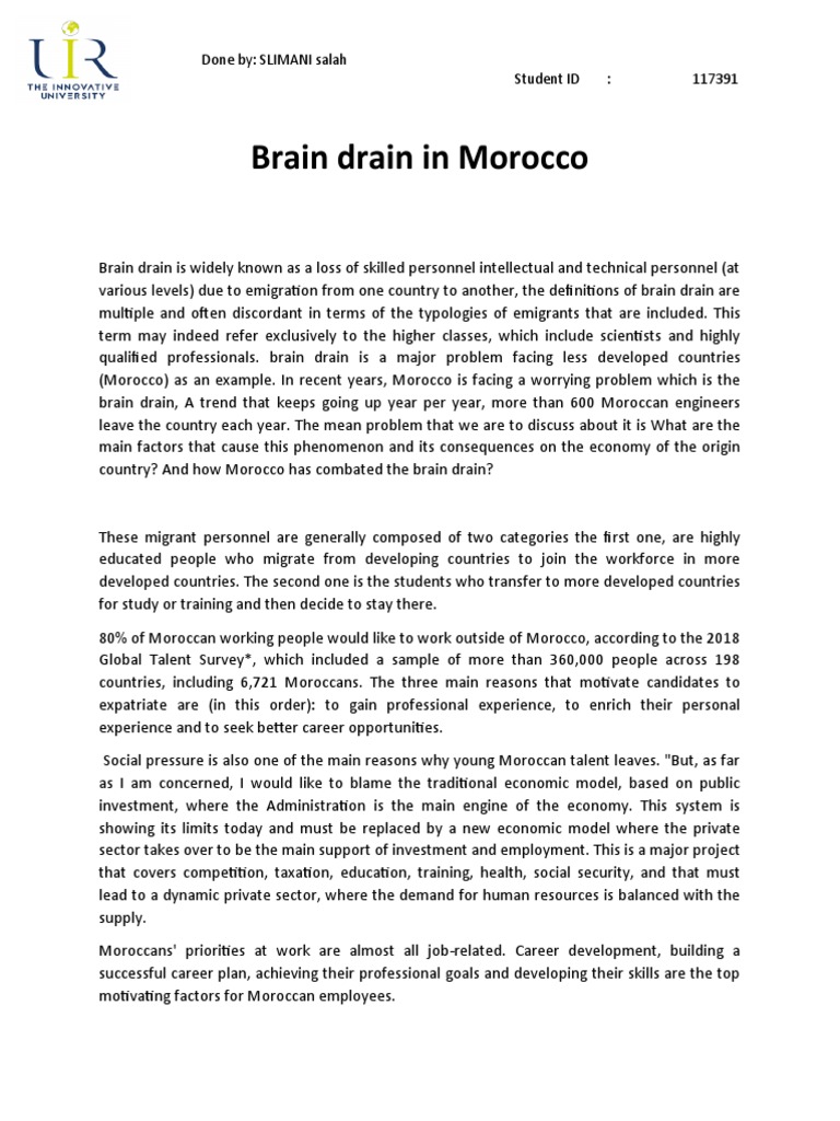 Brain Drain in Morocco | PDF | Human Capital Flight | Morocco